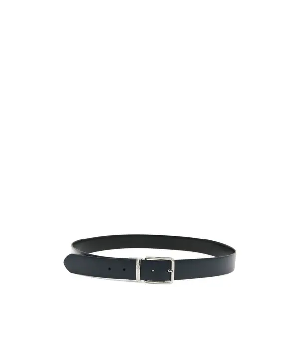 Canali Square-buckle Belt - Navy