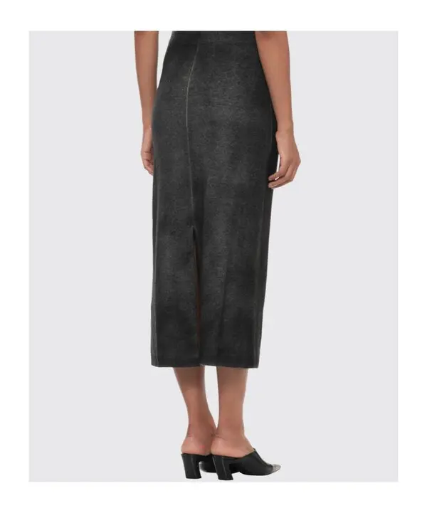 Avant Toi Melange Back-slit Midi Skirt