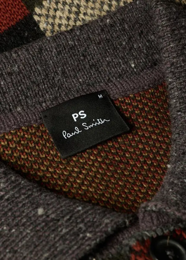 Paul Smith Pebbles Check Wool-blend Cardigan