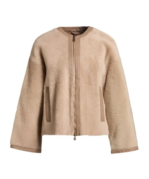 Max Mara Lambskin Jacket - Beige