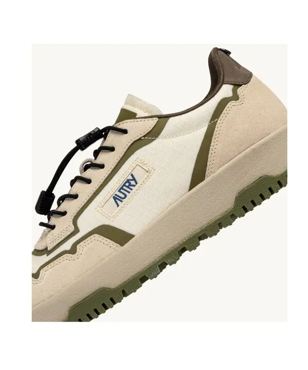 AUTRY Wildpace Low Sneakers In Wife And Chocolate Ripstop Nylon And Suede - Green