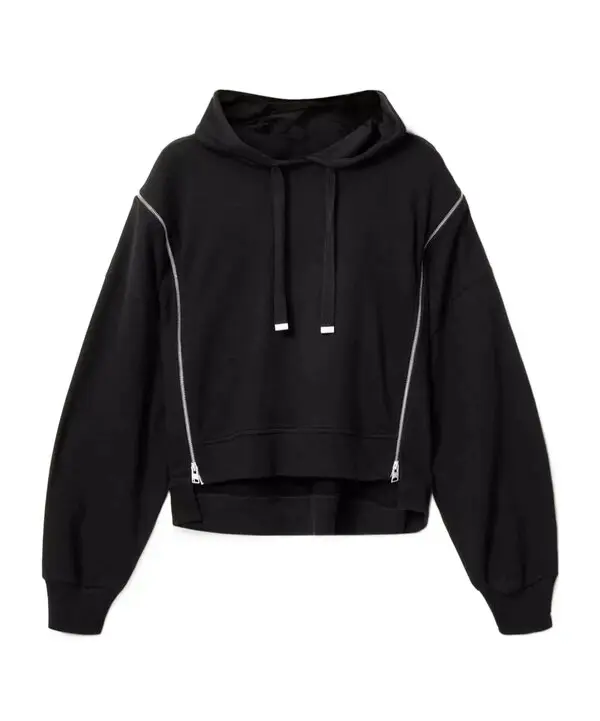 ALLSAINTS Ciara Zip Detail Hoodie - Black