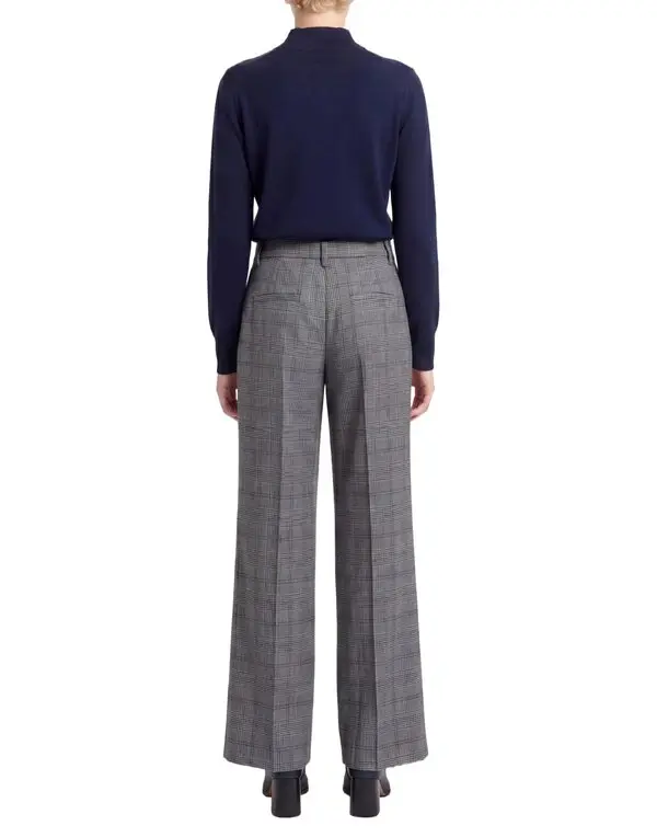Brunello Cucinelli Highwaisted Plaid Wideleg Trousers