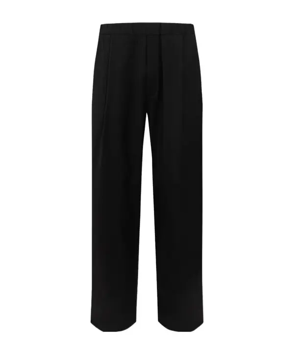 LANEUS Tapered Elastic-waist Pants - Black