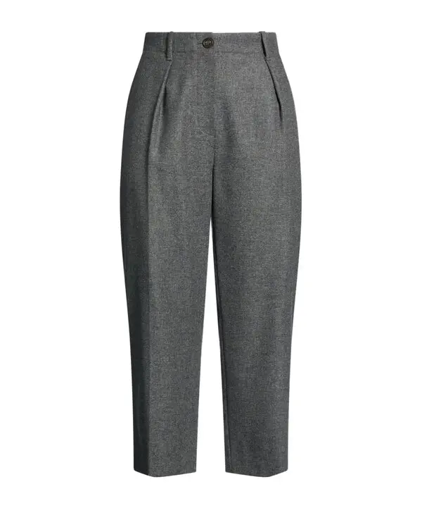 Brunello Cucinelli Fitted Cropped Tailored Trousers - Black