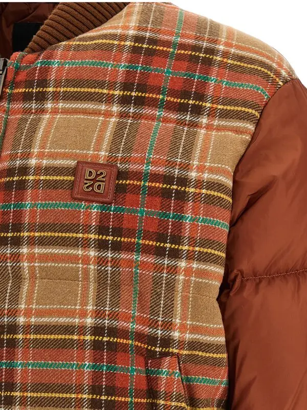 Dsquared2 Checked Puffer Down Jacket - Brown