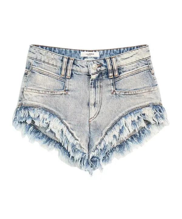 Isabel Marant Étoile Light-colored Denim Hot Pants - Blue