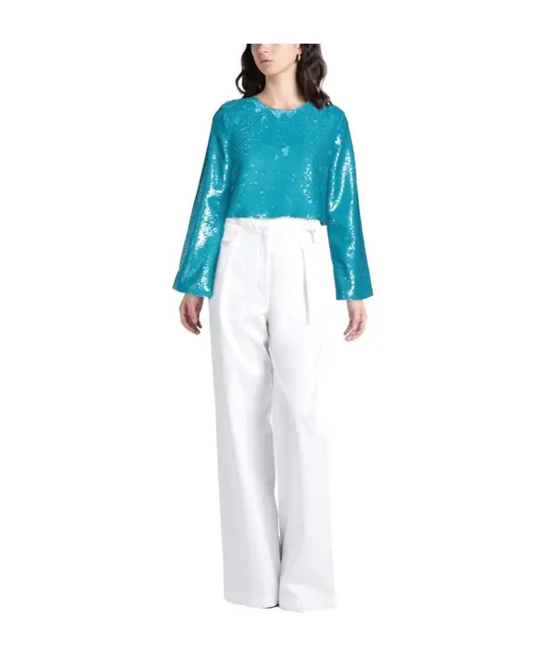 GANNI Sequin Cropped Top