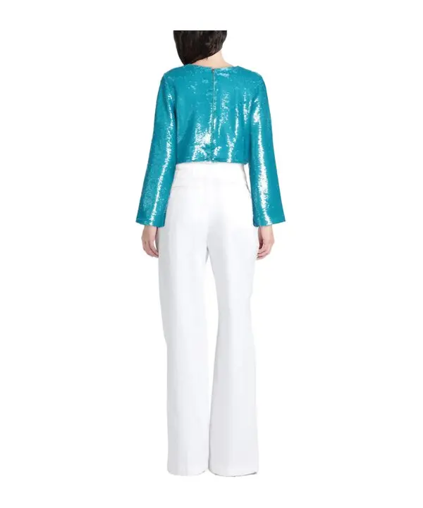 GANNI Sequin Cropped Top