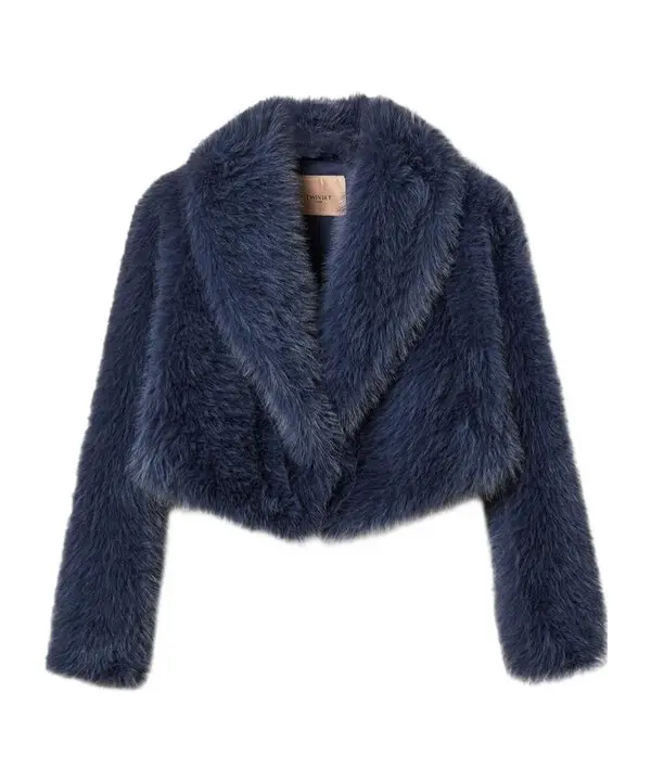 TWINSET Short Faux Fur Jacket