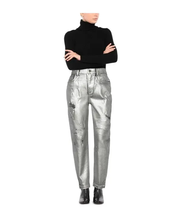 Dolce & Gabbana Metallic Denim Jeans