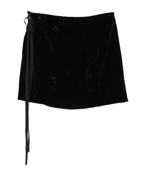 ANN DEMEULEMEESTER Velvet Wrap Skirt - Black