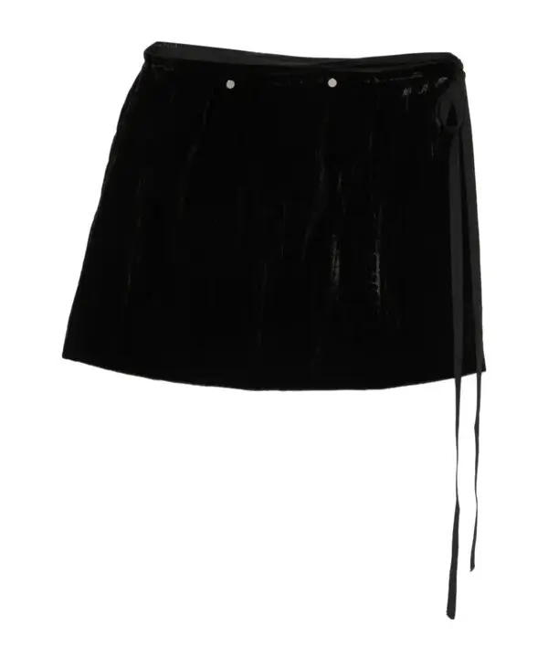 ANN DEMEULEMEESTER Velvet Wrap Skirt