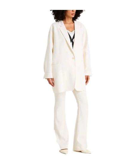 Max Mara Solid Color Long Sleeve Overcoat Blazer