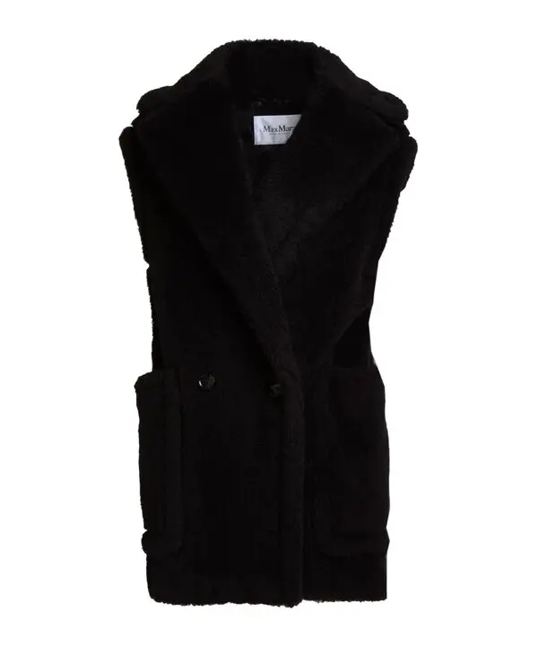 Max Mara Sleeveless Teddy Coat - Black