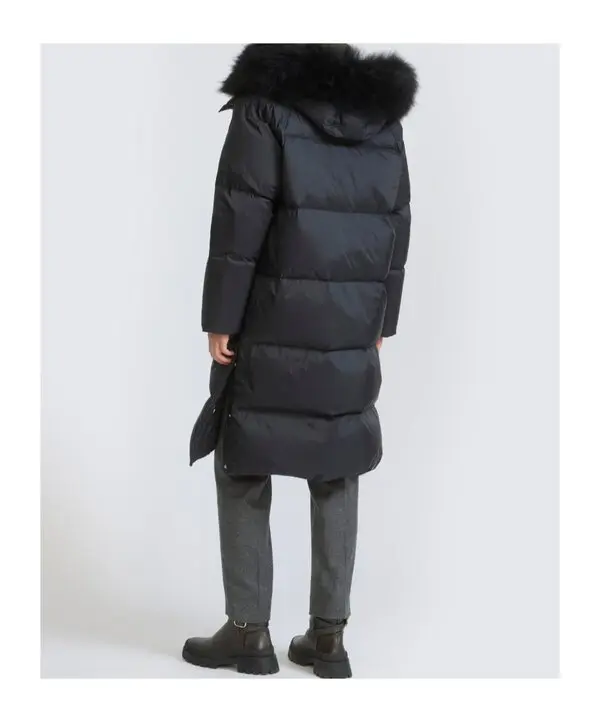 YVES SALOMON Lamb Wool-trim Down Jacket