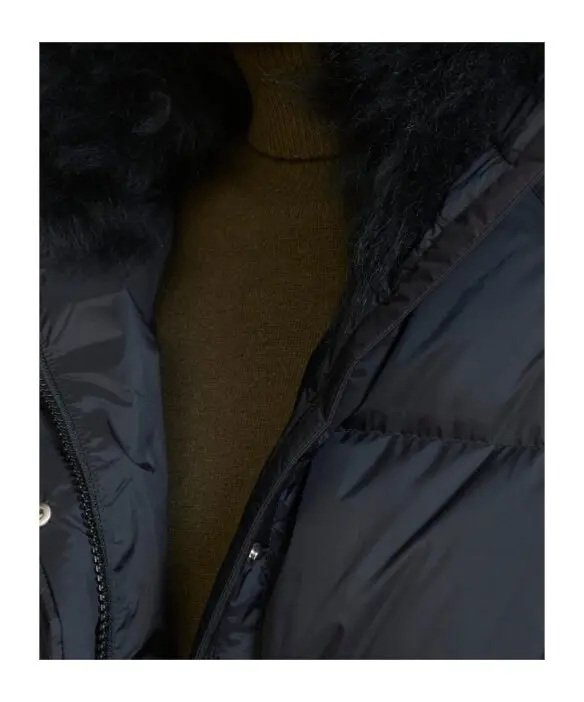 YVES SALOMON Lamb Wool-trim Down Jacket
