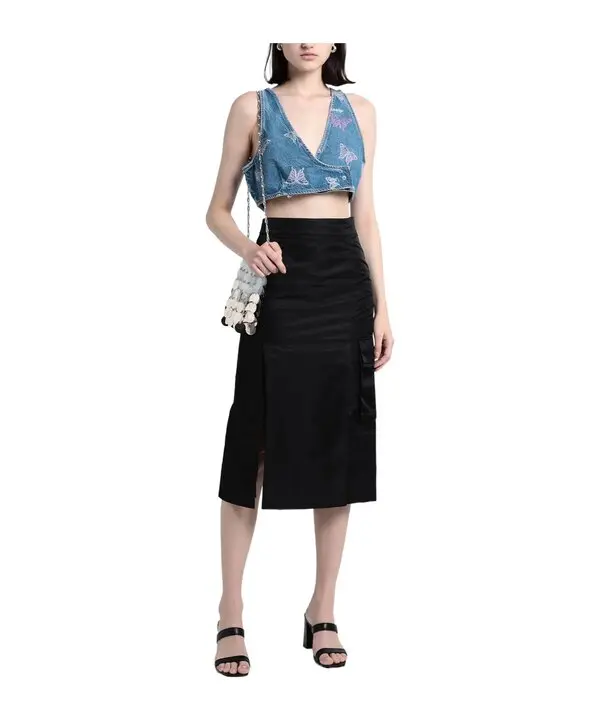 GANNI Sleeveless Denim Cropped Top