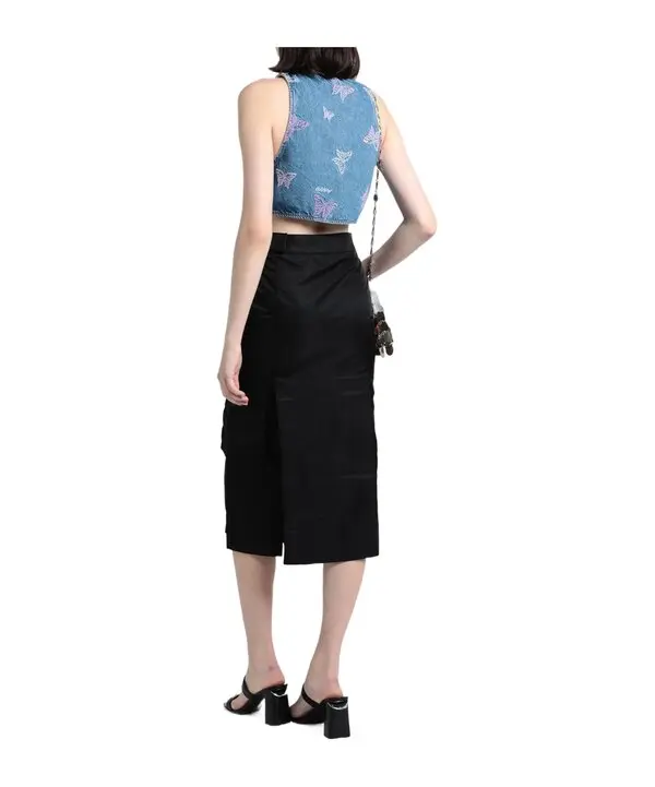 GANNI Sleeveless Denim Cropped Top