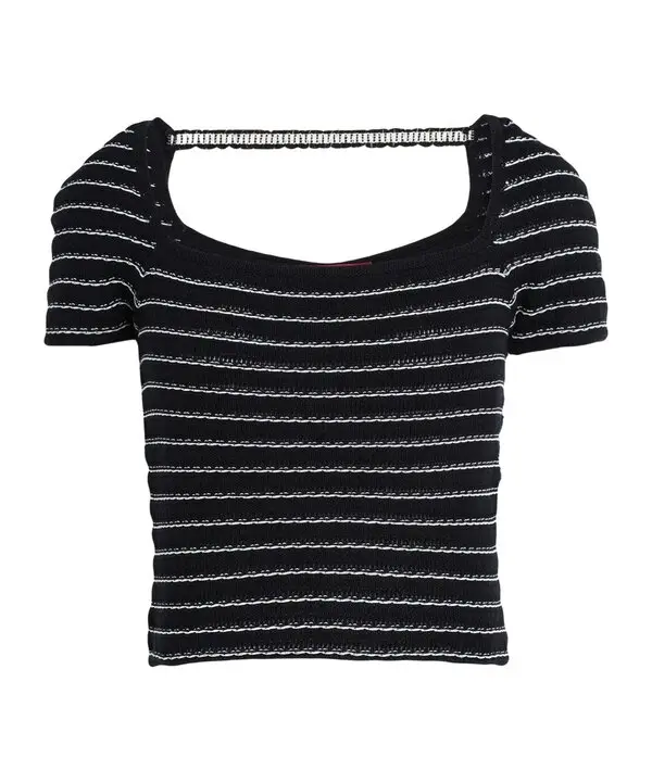 MAXCO. Striped Cropped Knit Top