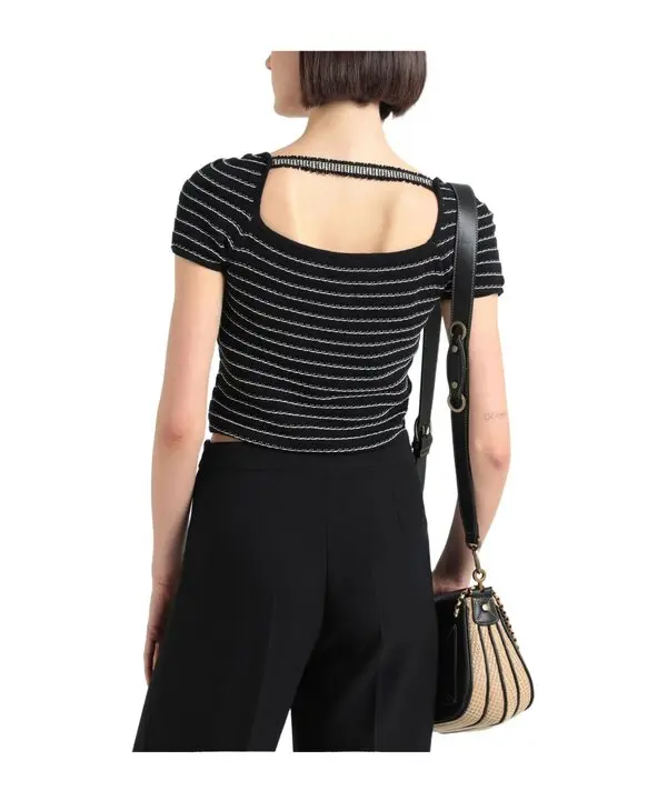 MAXCO. Striped Cropped Knit Top