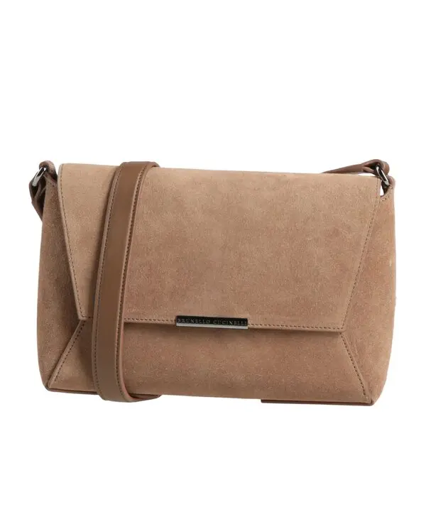 Brunello Cucinelli Minimalist Suede Crossbody Bag - Brown