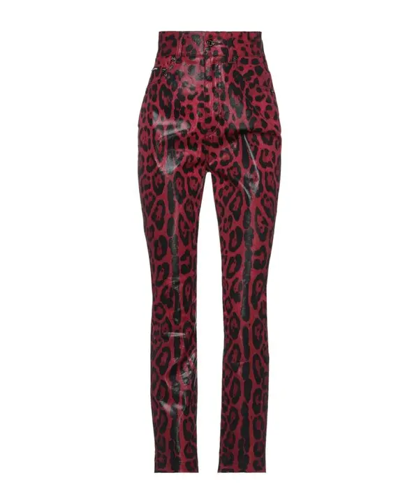 Dolce & Gabbana Leopard-print Stretch Jeans - Red