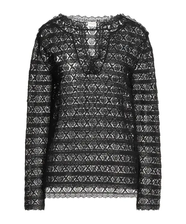 Saint Laurent Minimalist Longsleeve Lace Top