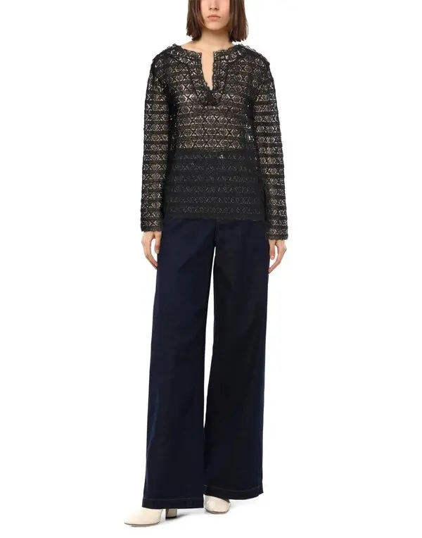 Saint Laurent Minimalist Longsleeve Lace Top