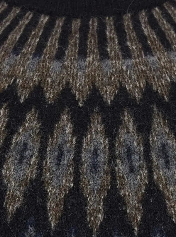 ROBERTO COLLINA Jacquard Crew Neck Knit Sweater