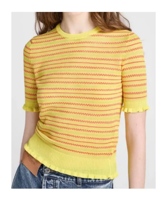 J.W.ANDERSON Striped Ruffle-trim Top