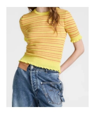 J.W.ANDERSON Striped Ruffle-trim Top