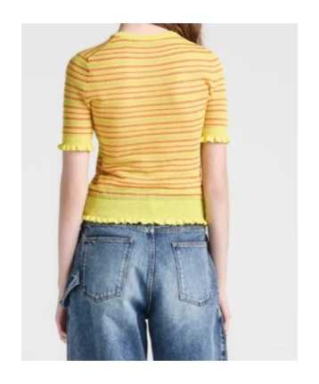 J.W.ANDERSON Striped Ruffle-trim Top
