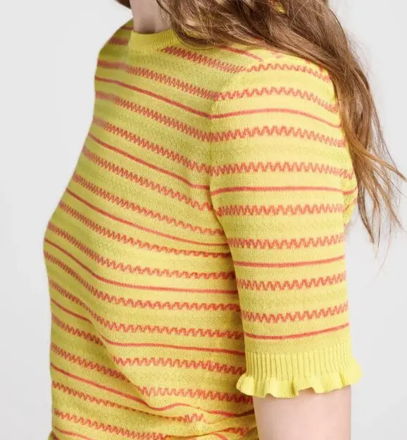 J.W.ANDERSON Striped Ruffle-trim Top
