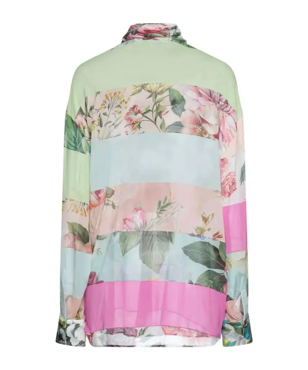 Dolce & Gabbana Floral Print Bow Blouse