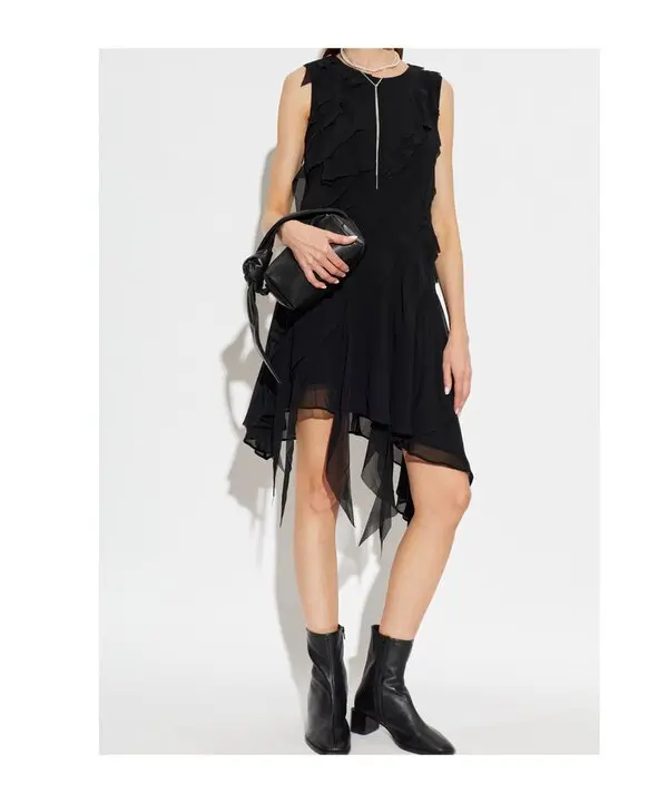 ALLSAINTS Sleeveless Ruffle Asymmetric Mini Dress