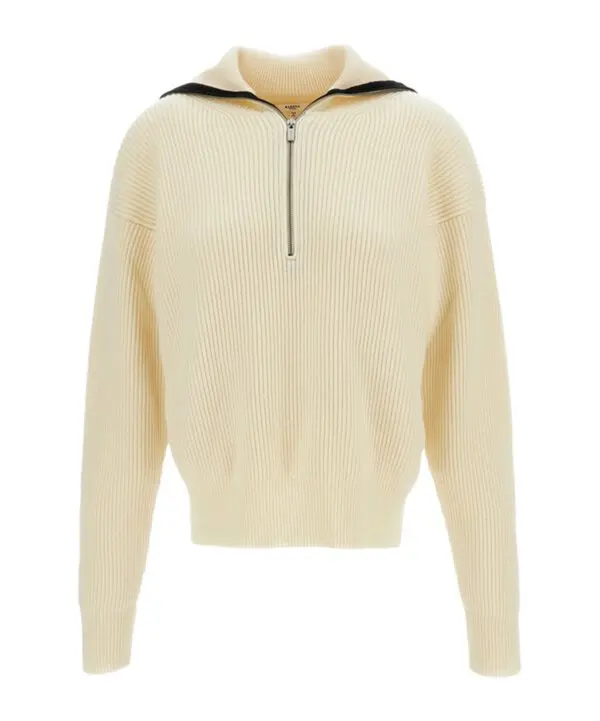 Barena Venezia Half Zip Rib Knit Sweater