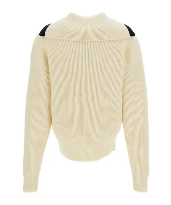 Barena Venezia Half Zip Rib Knit Sweater