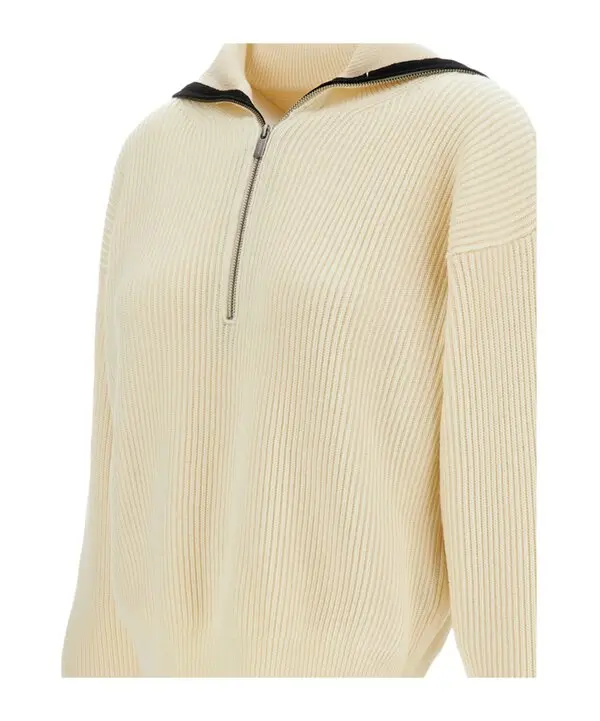 Barena Venezia Half Zip Rib Knit Sweater