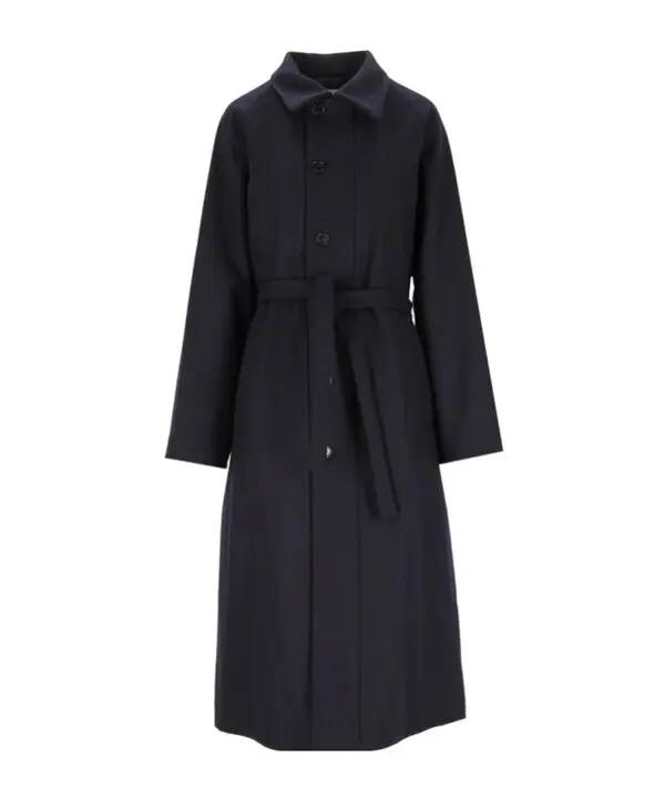 Barena Venezia Belted Long Collar Coat - Navy