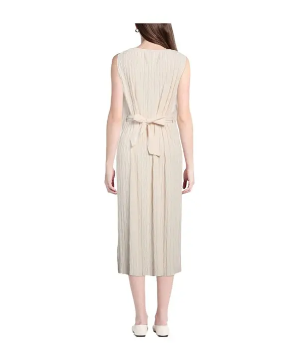 Max Mara Sleeveless Pleated Crepe Dress