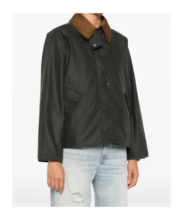 Barbour Short Waxed Jacket With Corduroy Collar