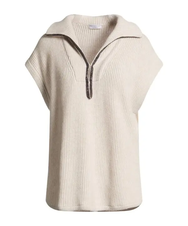 Brunello Cucinelli Cashmere Short-sleeve Polo Knit Top