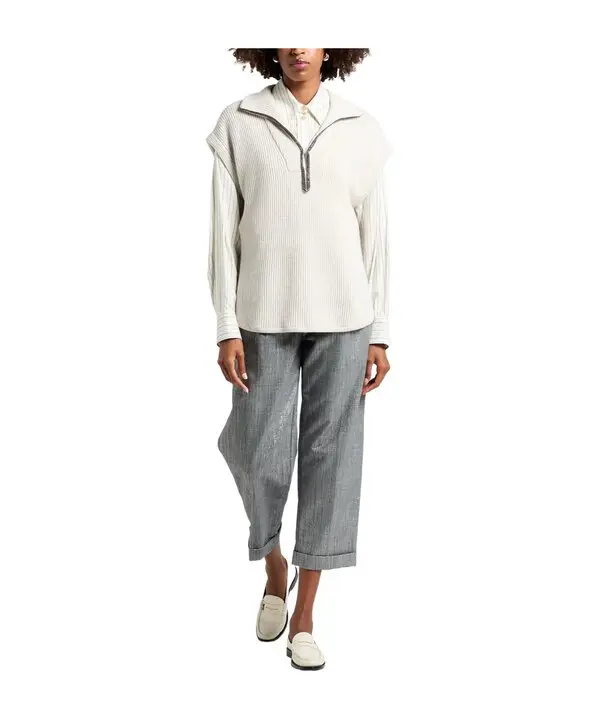 Brunello Cucinelli Cashmere Short-sleeve Polo Knit Top