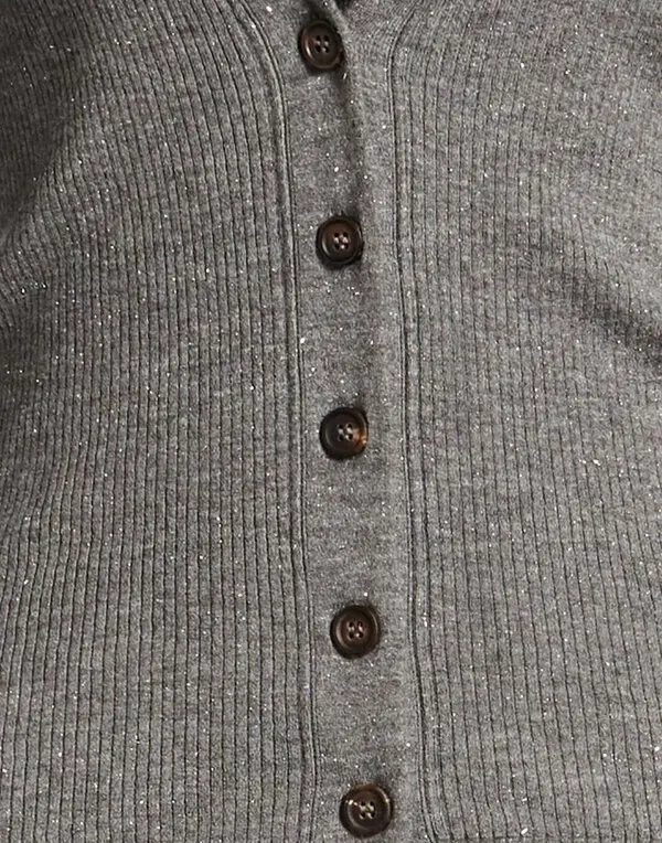 Brunello Cucinelli Silver- V-neck Knitwear