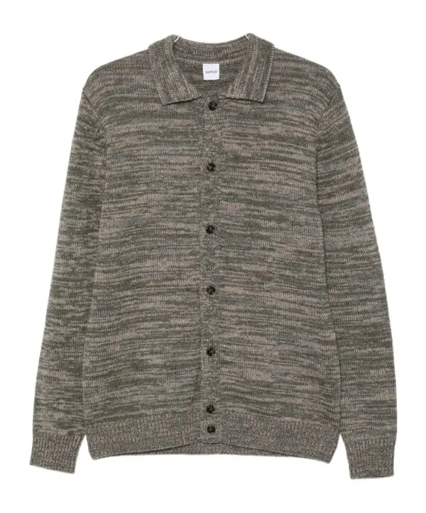 Aspesi Button-front Long-sleeve Knit Top - Gray