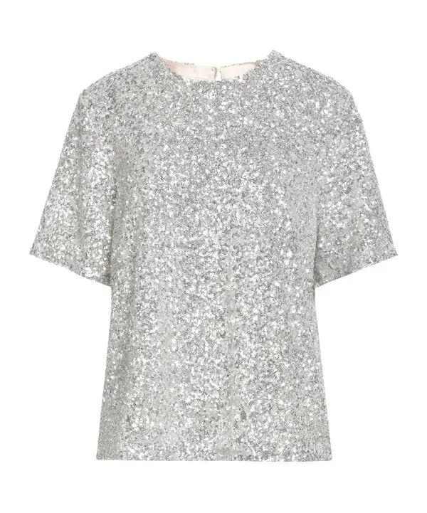 Rag & Bone Sequin Short-sleeve Top - Silver