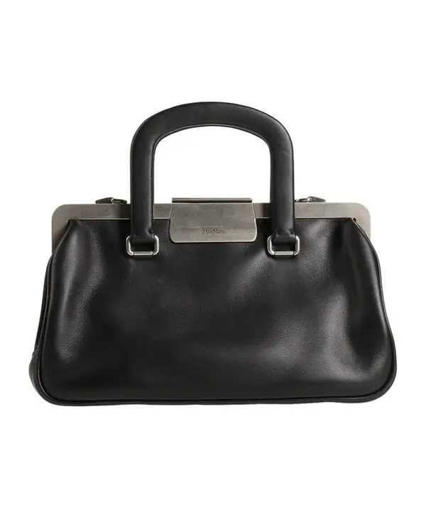 Max Mara Medium-sized Solid-color Leather Boston Bag