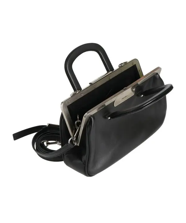 Max Mara Medium-sized Solid-color Leather Boston Bag