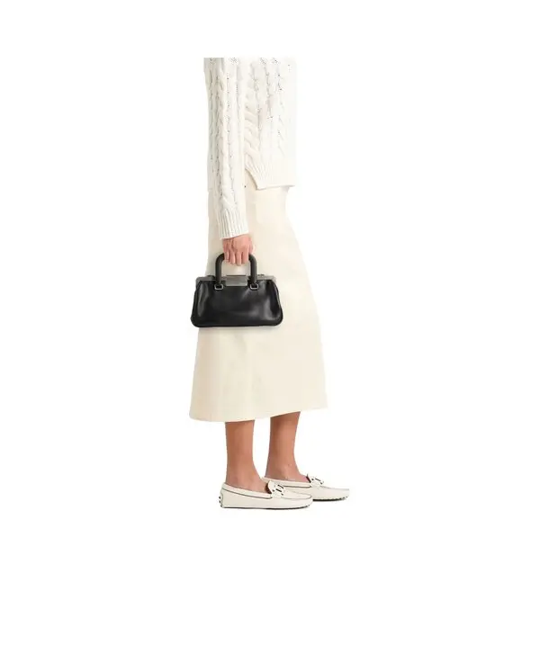 Max Mara Medium-sized Solid-color Leather Boston Bag